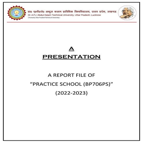 Practice School Report | PDF