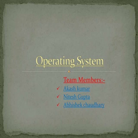 Types of operating system | PPTX