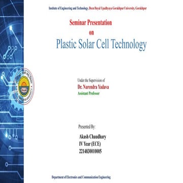 Plastic solar cell technology seminar project.pptx