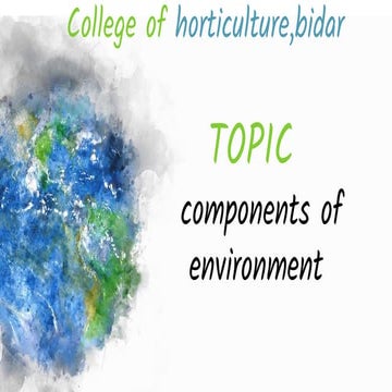 Components of environment | PPTX | Geography | Science