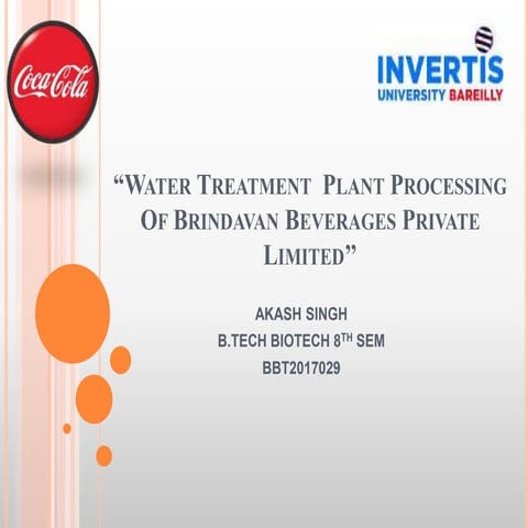 Water Treatment Plant Processing | PPTX