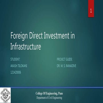 FDI in Infrastructure | PPTX
