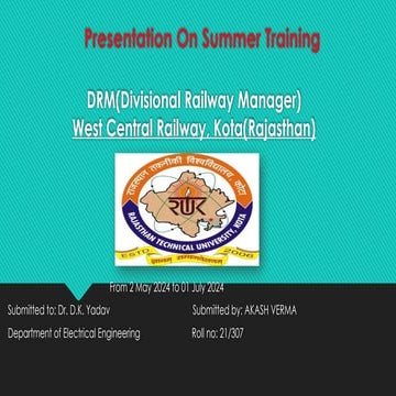 Akash Verma (Kota Railway PPT) kota railway station | PPTX