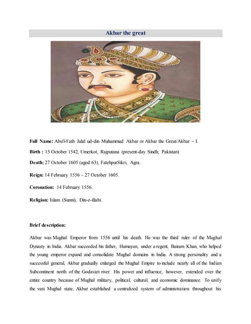 Akbar the Great | PPT