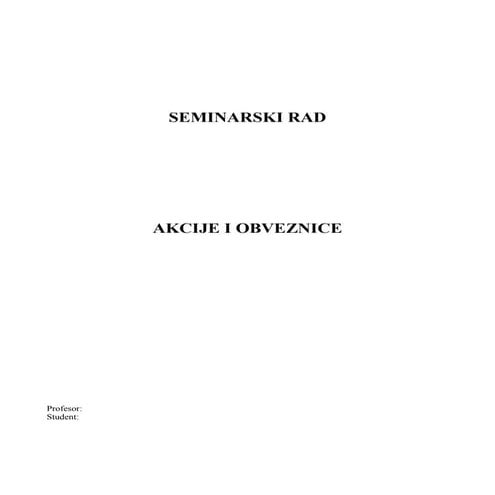 Akcije i obveznice | DOC