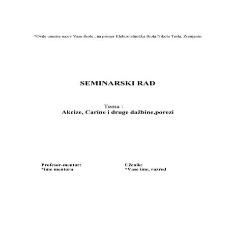 Akcize, carine i druge dazbine,porezi | PDF