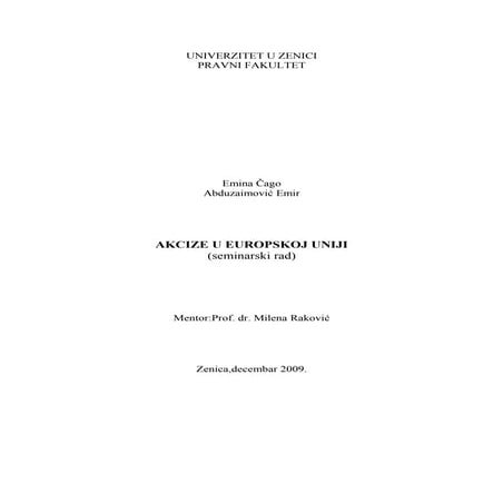 Akcize u europskoj uniji ij | PDF