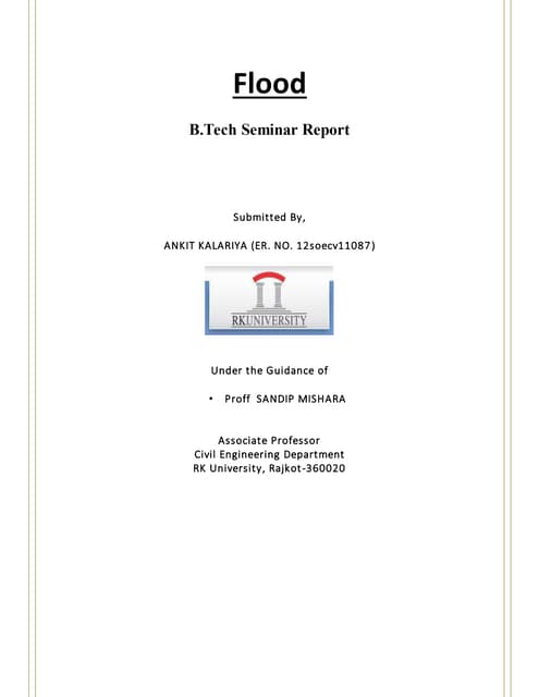 Flood project case study rk | PPT
