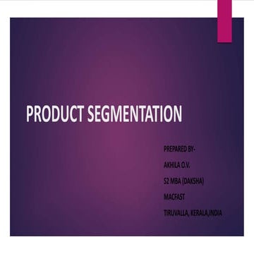 Product Segmentation | PPTX