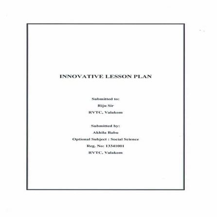 Innovative lessonplan | PDF