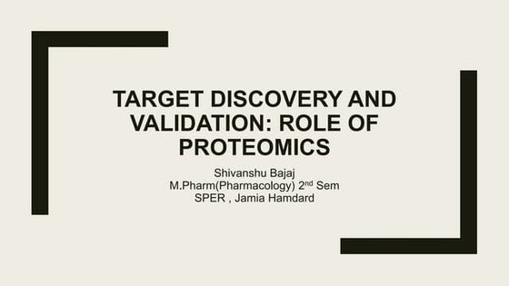 Target identification and validation | PPTX | Biological Sciences | Science