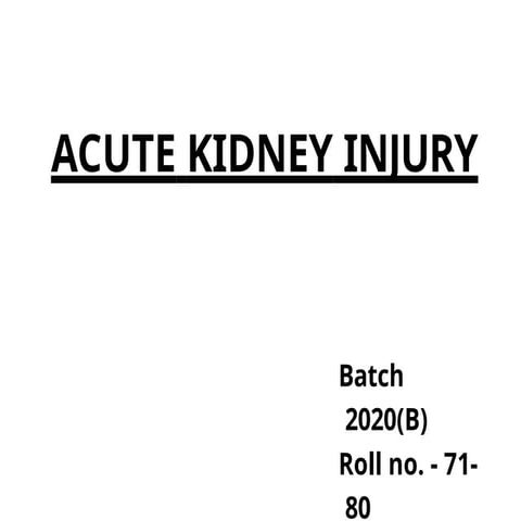 AKI.pptx Acute kidney injury MBBS MEDICINE | PPT