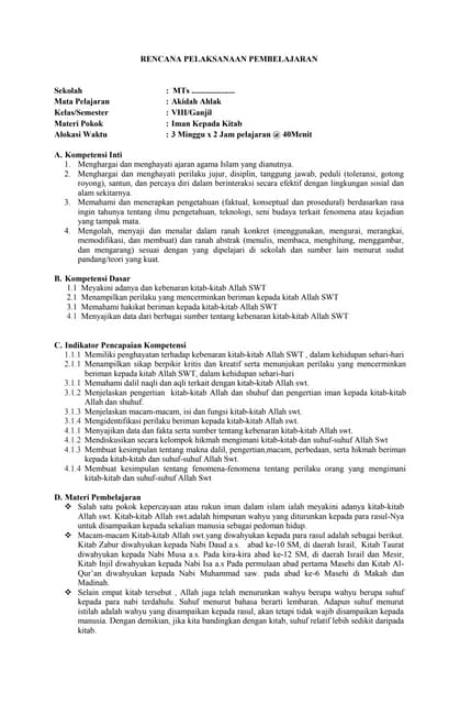 Modul Ajar Akidah Akhlak Kelas 8 Fase D Kurikulum Merdeka | PDF