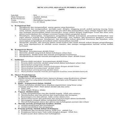 Modul Ajar Akidah Akhlak Kelas 8 Fase D Kurikulum Merdeka | PDF