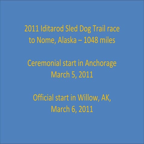Introduction To The Iditarod | PPT