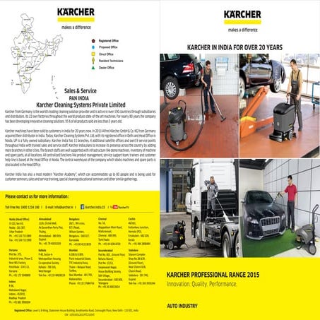 Karcher Cleaning System Pvt Ltd in India | PDF