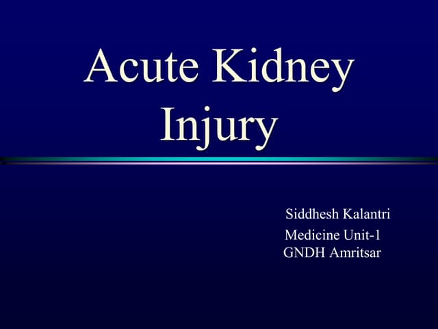 Acute kidney injury(AKI) | PDF