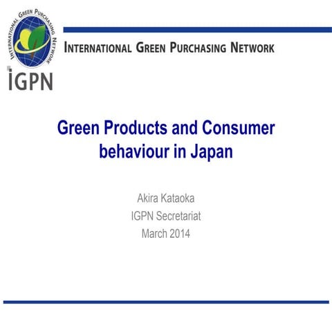 Consumer perception of green products in Japan | PPT