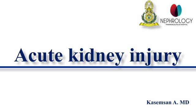 Acute kidney injury(AKI) | PDF