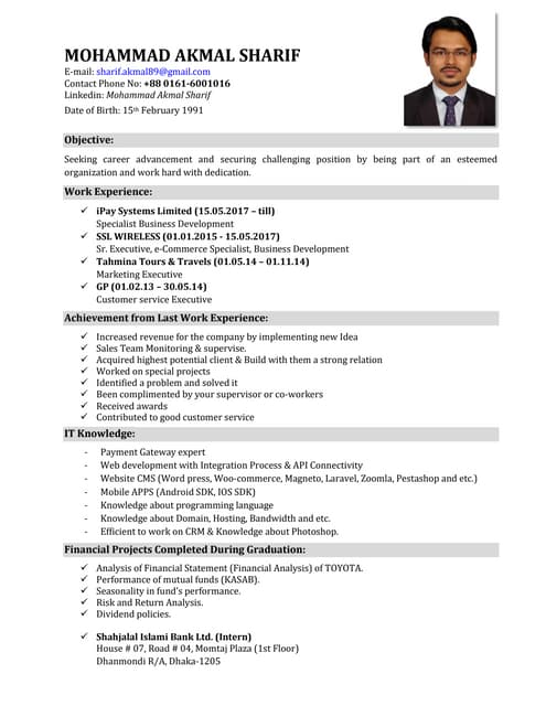 Imam Uddin - Resume of-imam-uddin | PDF | Business | Business and Finance