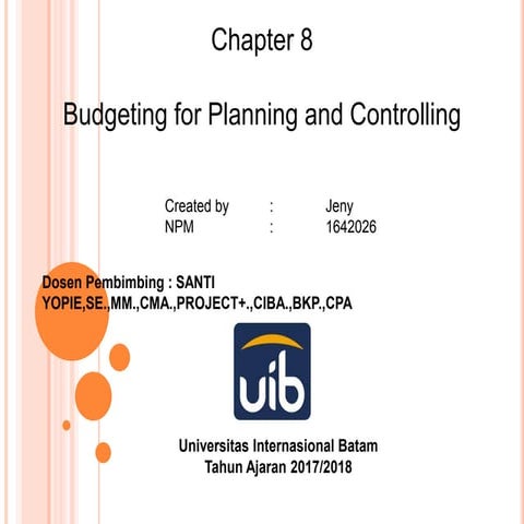 Akmen ii budgeting for planning and controlling | PPTX