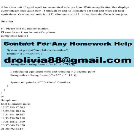 A knot is a unit of speed equal to one nautical mile per hour. Write.pdf