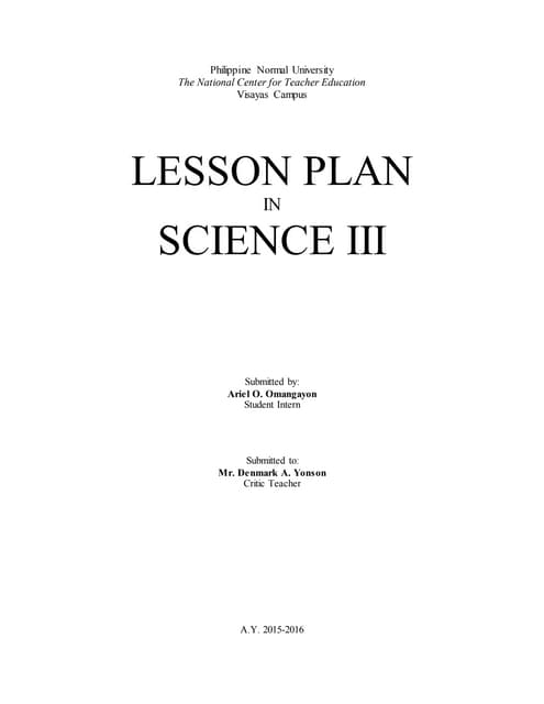 Grade 3 Lesson Plan- Landforms | DOCX | Geology | Science