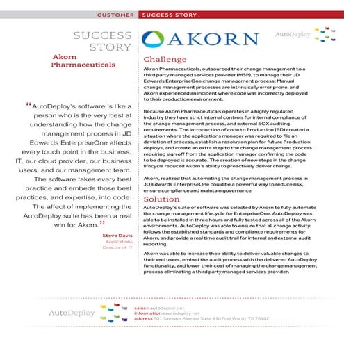 Akorn Pharmaceutical Success Story | PDF | Business | Business and Finance
