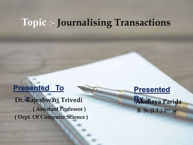 Introduction to journal entry | PPTX