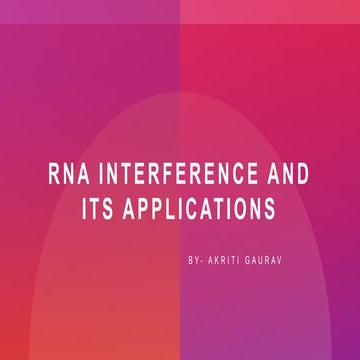 RNA interference & its application | PPTX