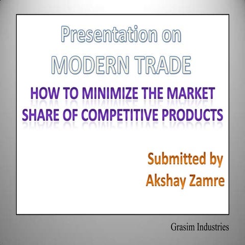 Creating sales through Modern Trade Channles | PPTX
