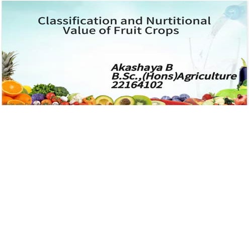 Classification and Nurtitional Value of Fruit Crops | PDF