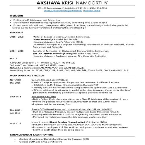 Akshaya resume | PDF