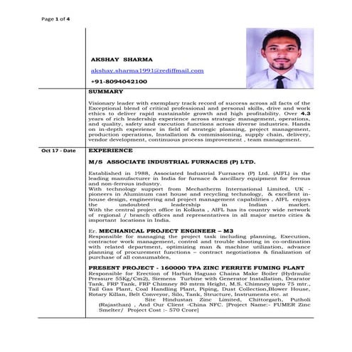 Resume-Mechanical Engineer | PDF