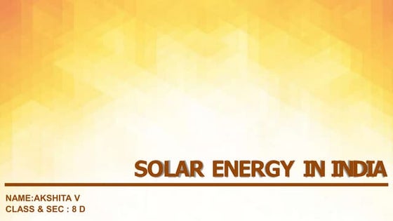 Solar Energy in India | PDF