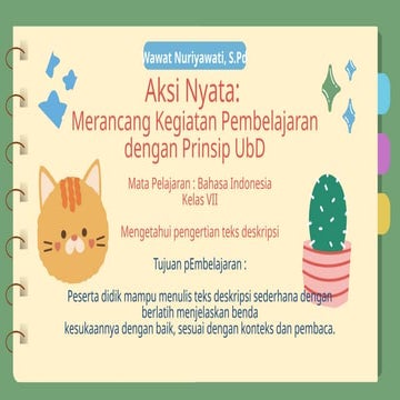Aksi Nyata Merancang Kegiatan Pembelajaran dengan Prinsip UbD Wawat PPG ...
