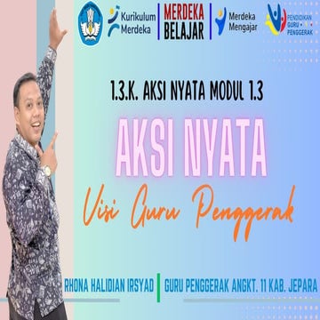 Aksi Nyata Modul 1.3 Visi Guru Penggerak. | PPT