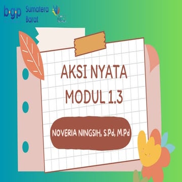 AKSI NYATA MODUL 1.3. Noveria Ningsih, S.Pd, M. P d | PPT
