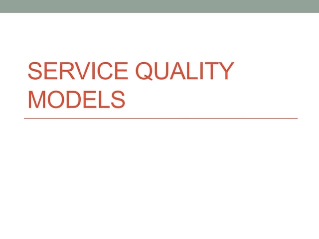 Service quality management | PPTX