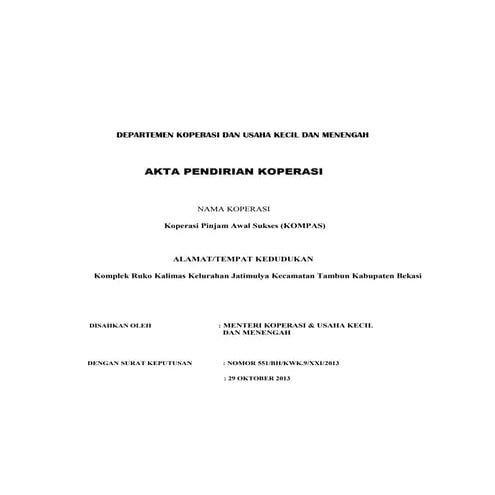 ADRT koperasi kompas | PDF