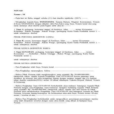 Akta novasi 1 | DOCX