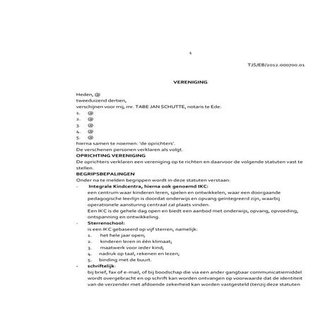 Akte oprichting vereniging ikc | PDF