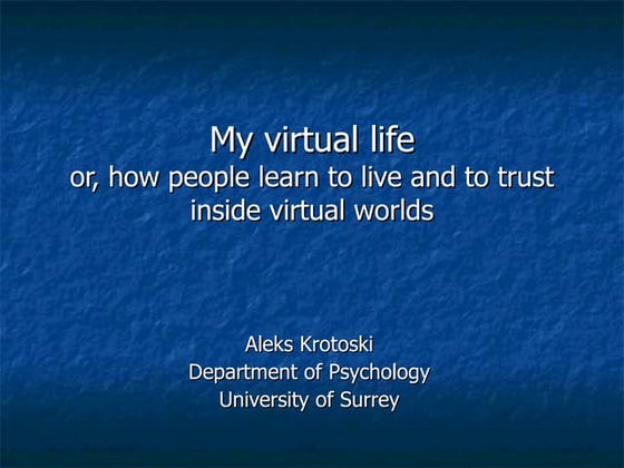 Second Life Virtual World | PPT