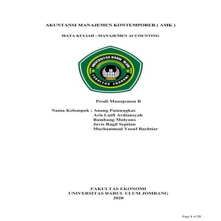 Akuntansi manajemen kontemporer | PDF