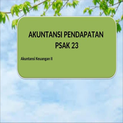 Teori Akuntansi Pendapatan | PPT