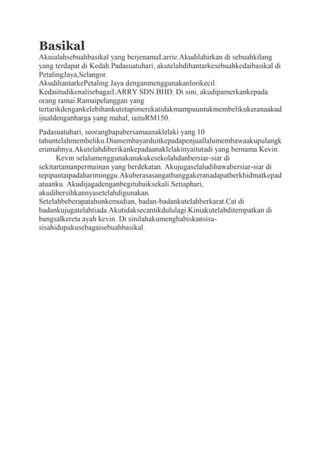 Aku sebuah basikal | DOCX