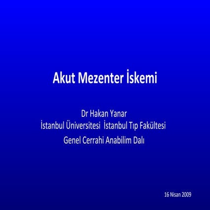Akut mezenter iskemi | PPT