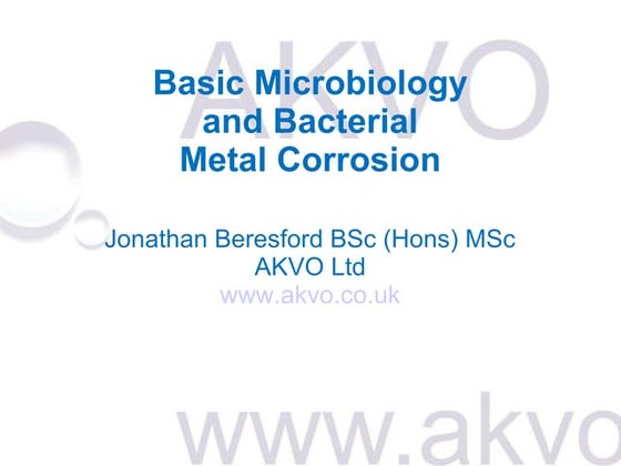 Microbiologically influenced corrosion | PPTX