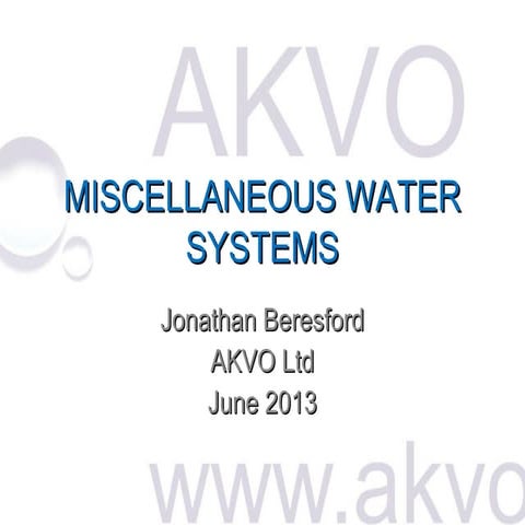 Akvo - miscellaneous water systems | PPT