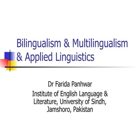 AL and Bilingualism applied linguistics | PPT